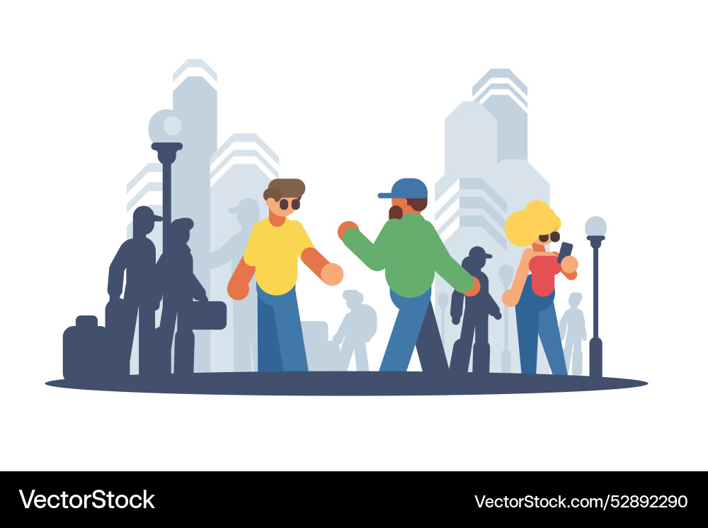 Urban stroll in city Royalty Free Vector Image