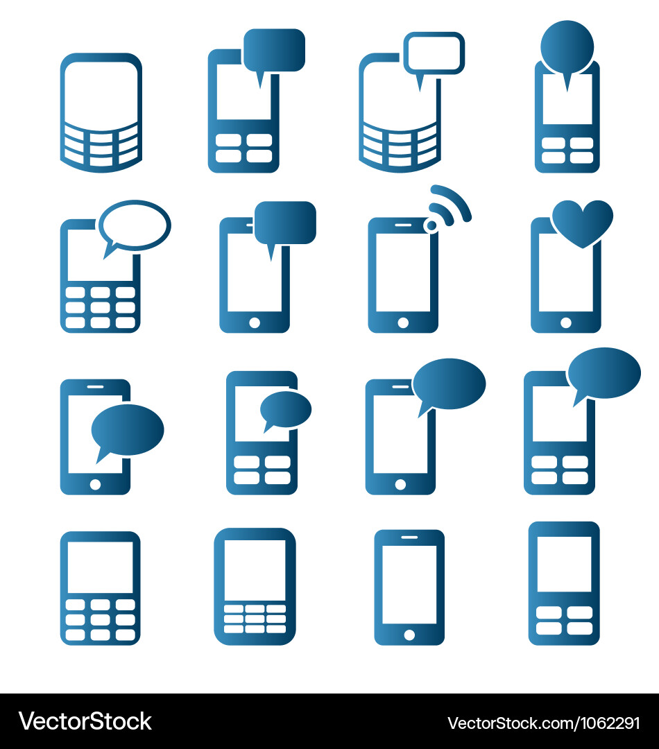 Cell phones icons Royalty Free Vector Image - VectorStock