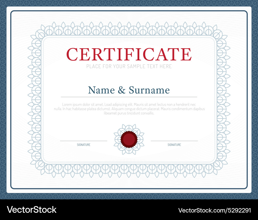 Certificate template layout background frame Vector Image