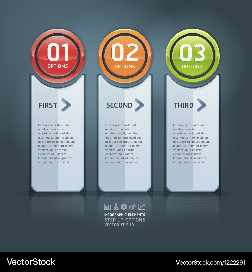 Colorful options banner template Royalty Free Vector Image