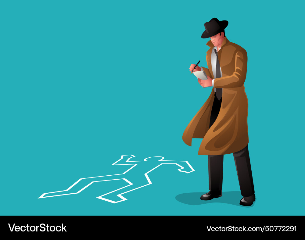 Gradient colors detective Royalty Free Vector Image