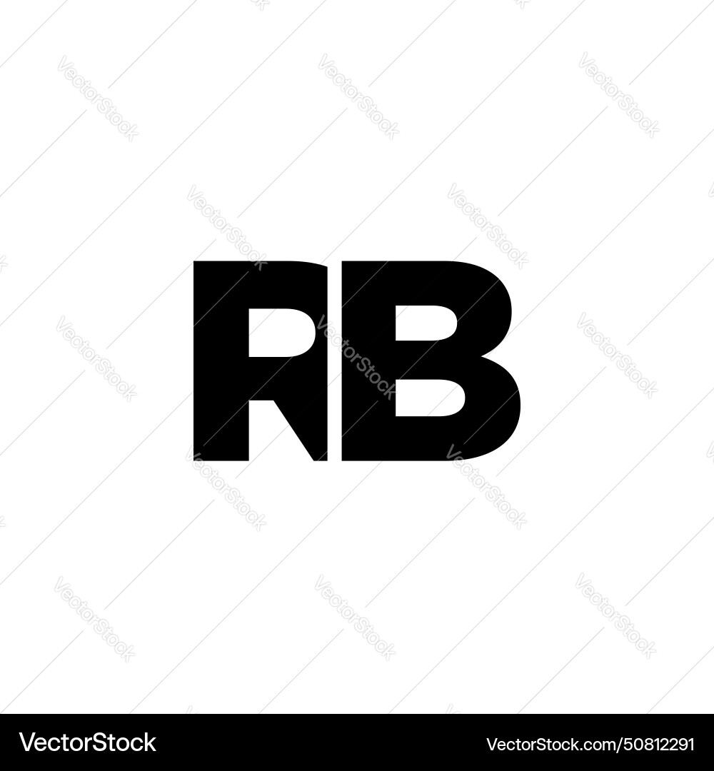 Letter r and b rb logo design template minimal Vector Image