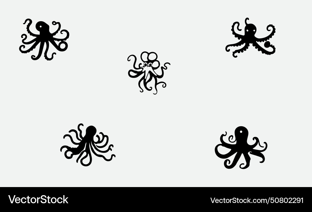 Minimal style icon blue ringed octopus Royalty Free Vector