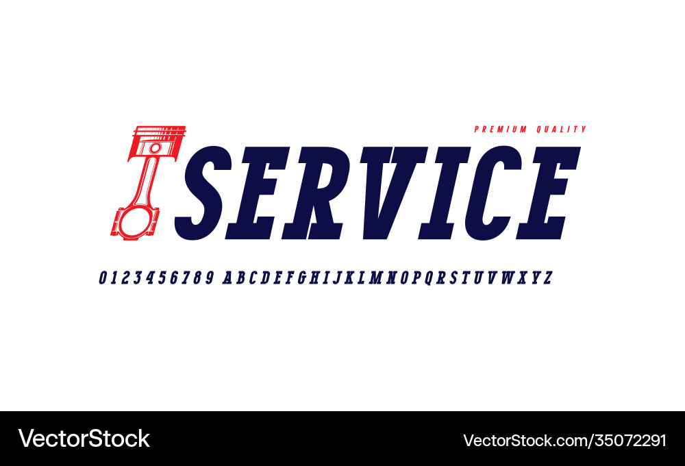 Oblique serif font in classic style Royalty Free Vector
