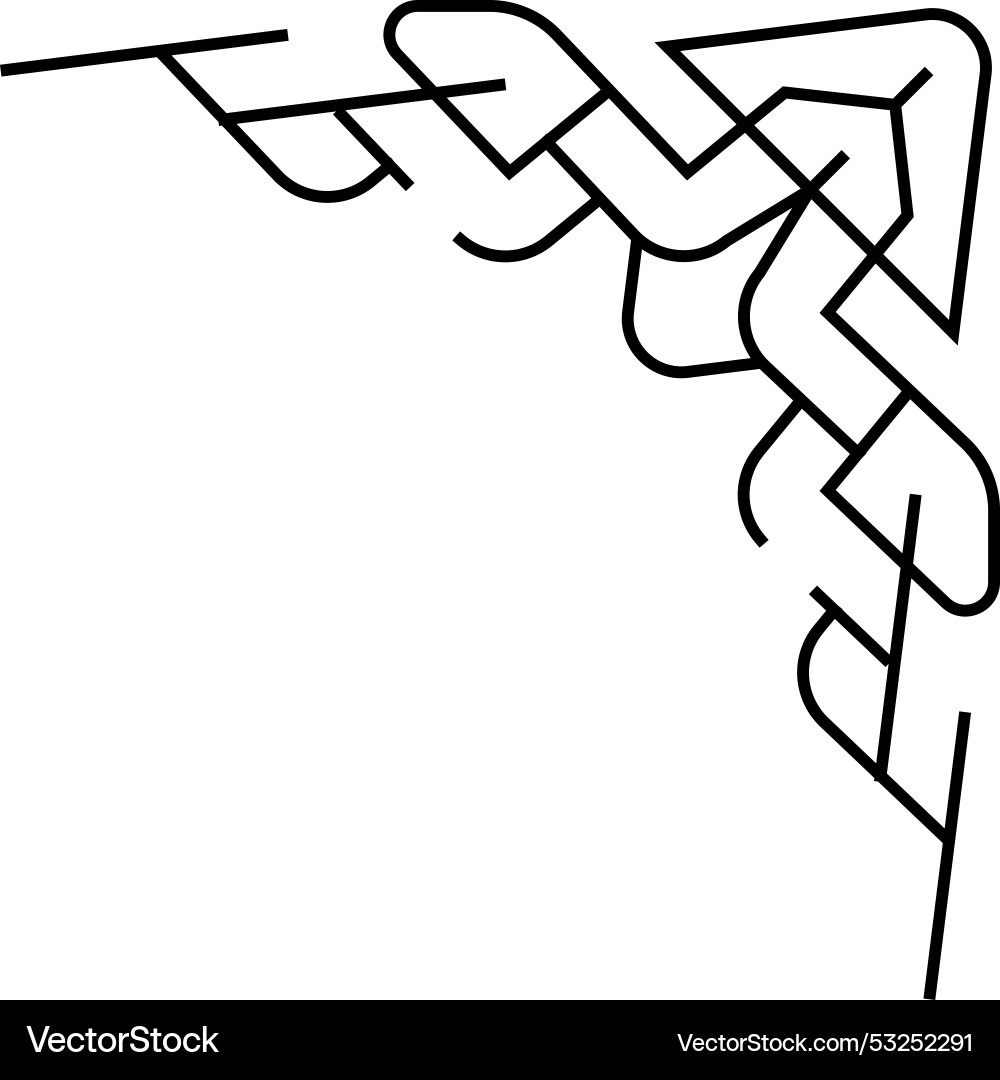 Ornamental corner line icon Royalty Free Vector Image