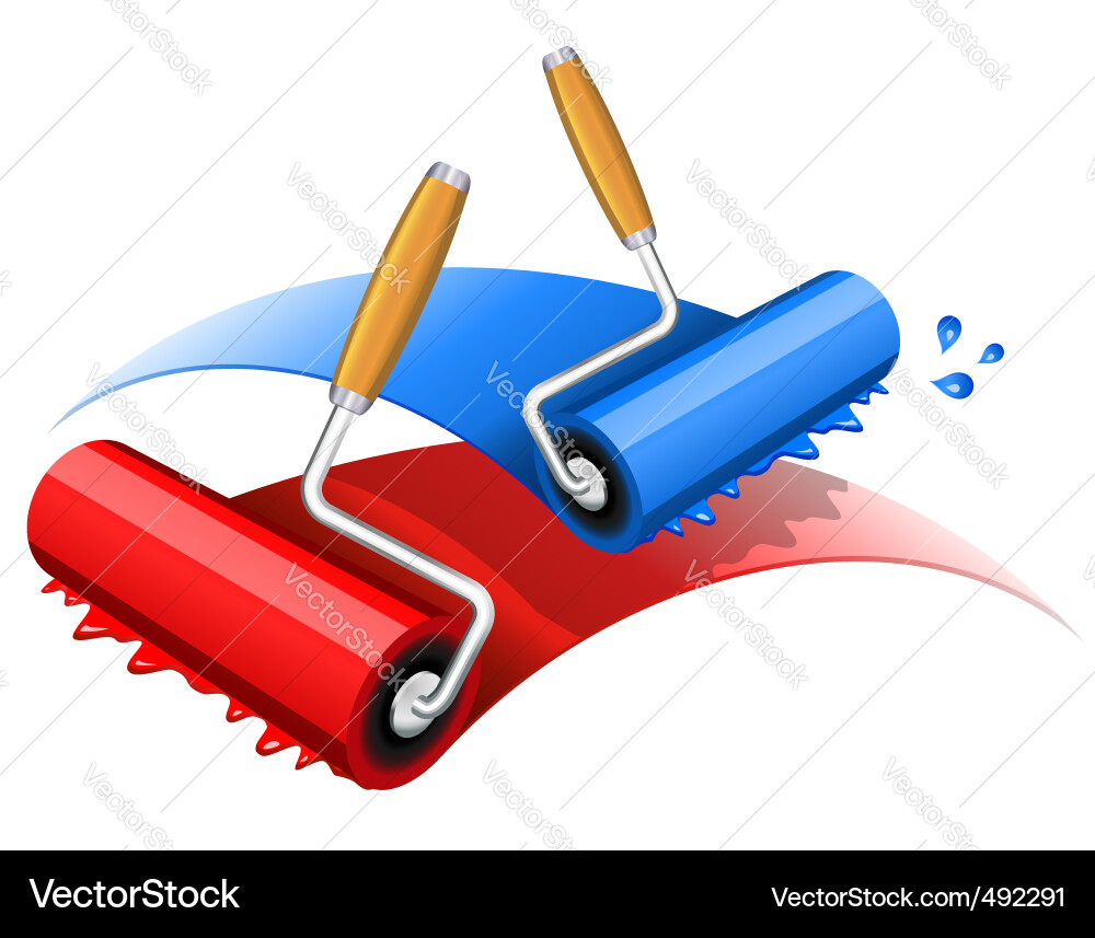 Paint rollers Royalty Free Vector Image - VectorStock