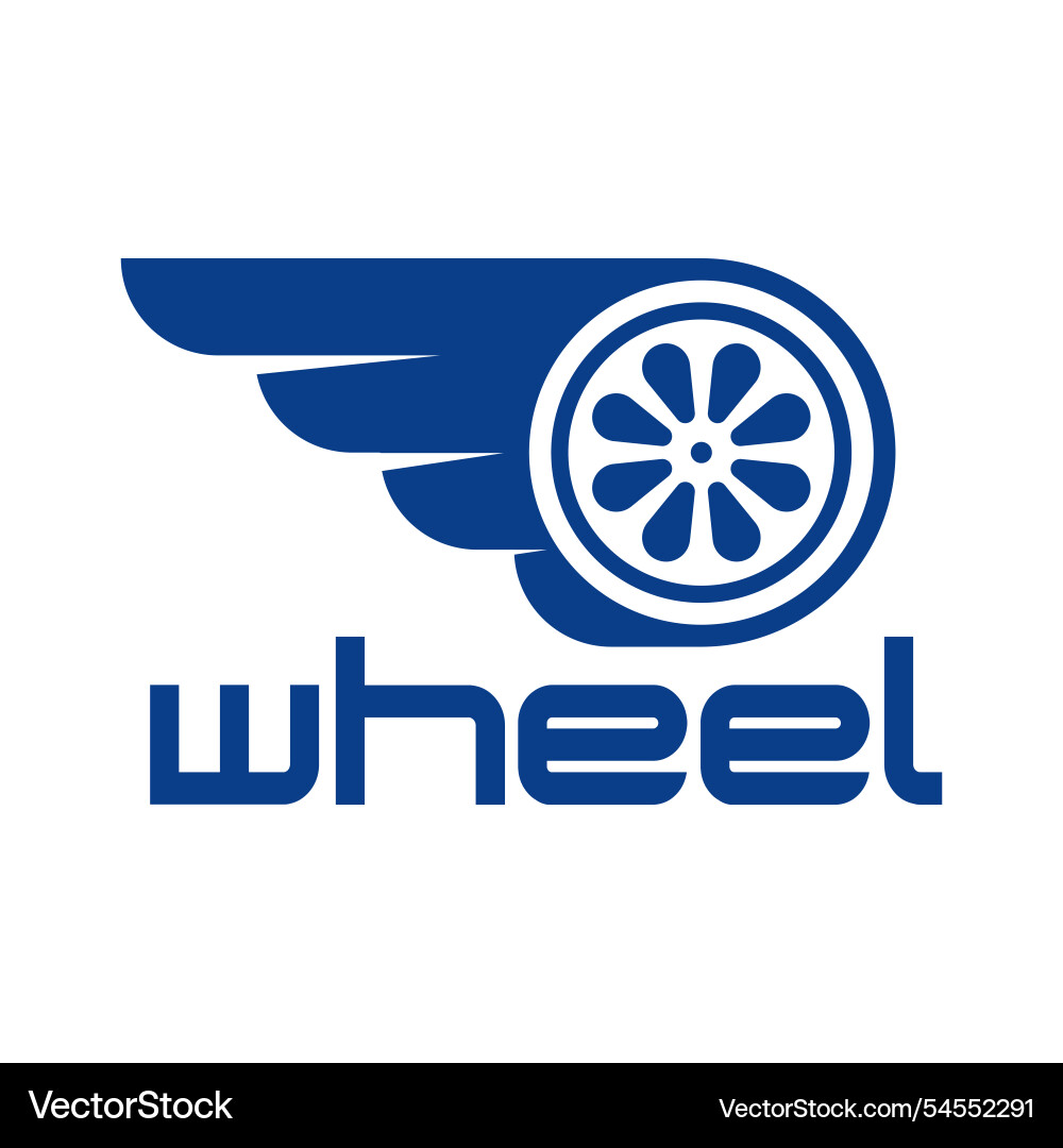 Wheel flat minimalist logo design Royalty Free Vector Image