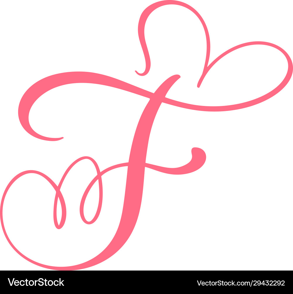 Elegant Floral F Monogram Royalty Free Vector Image