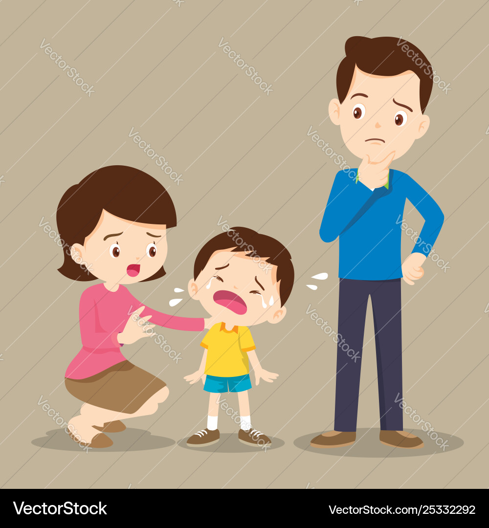 Crying Family Cartoon
