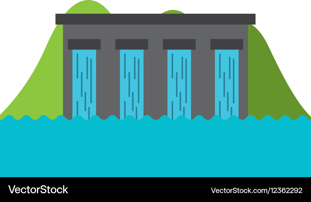 Hydroelectric Dam Icon Royalty Free Vector Image