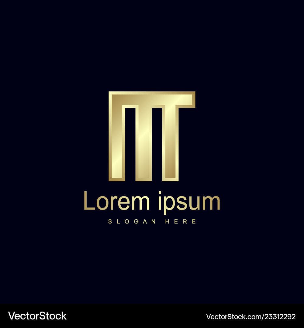 Initial letter mt logo template design Royalty Free Vector