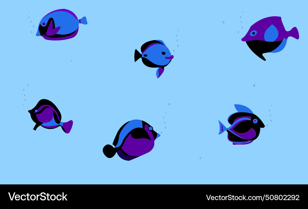 Minimal style icon blue tang Royalty Free Vector Image