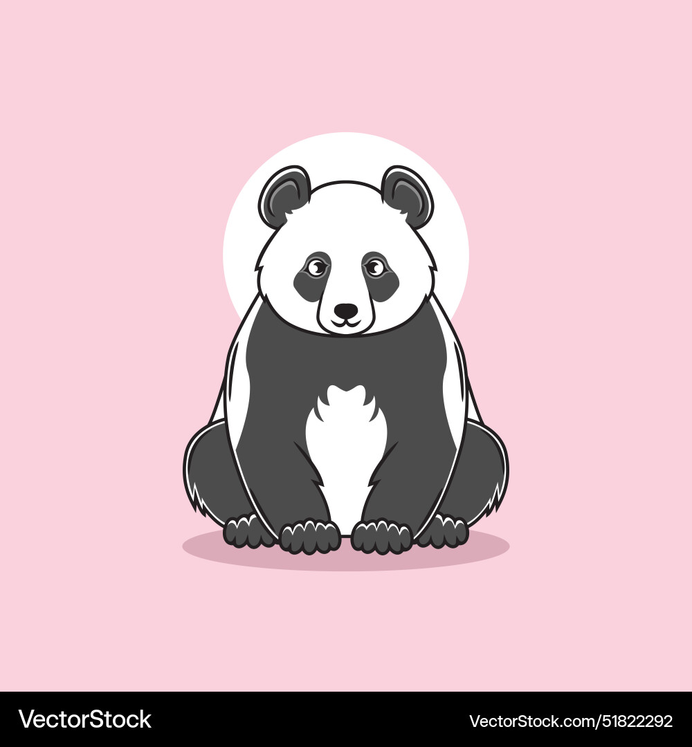 Panda clipart flat Royalty Free Vector Image - VectorStock