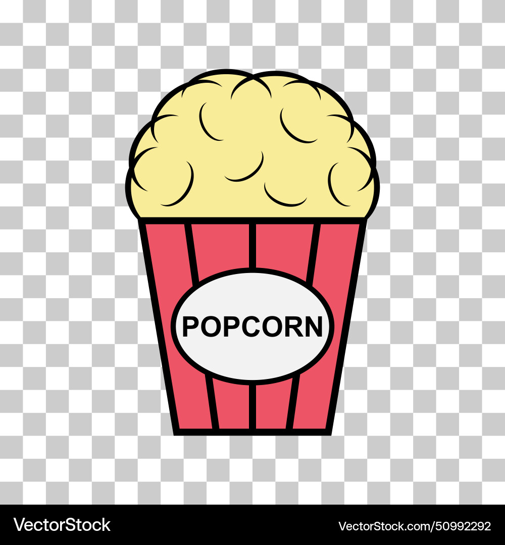 Popcorn food design icon web corn box snack flat Vector Image