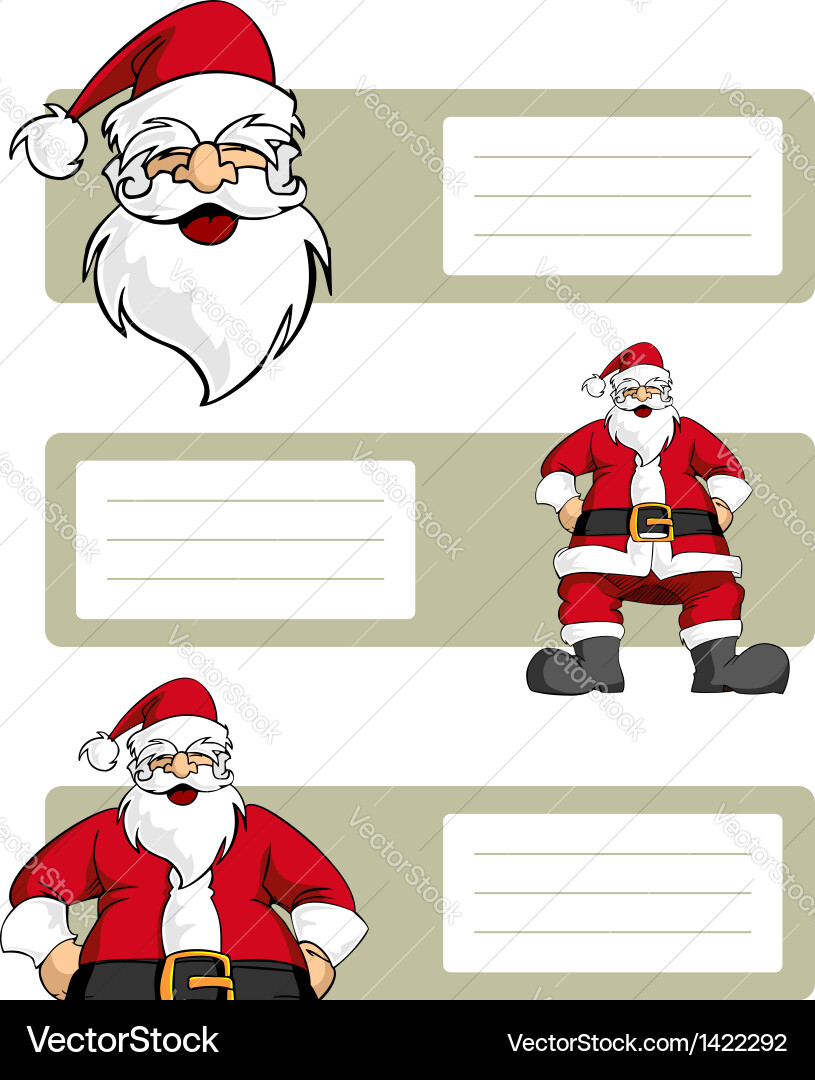 Santa claus blank labels Royalty Free Vector Image
