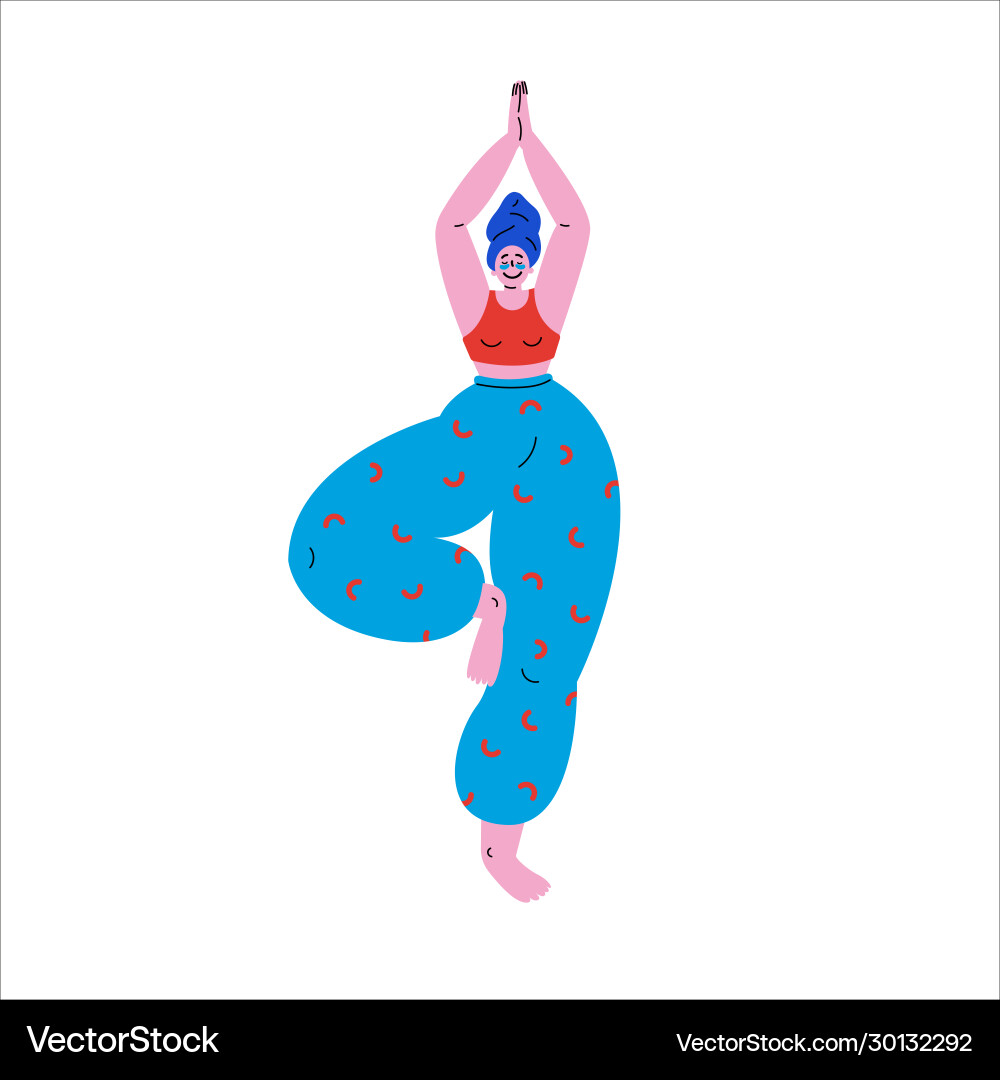 Woman in Tree Pose Yoga Royalty Free Vector Image