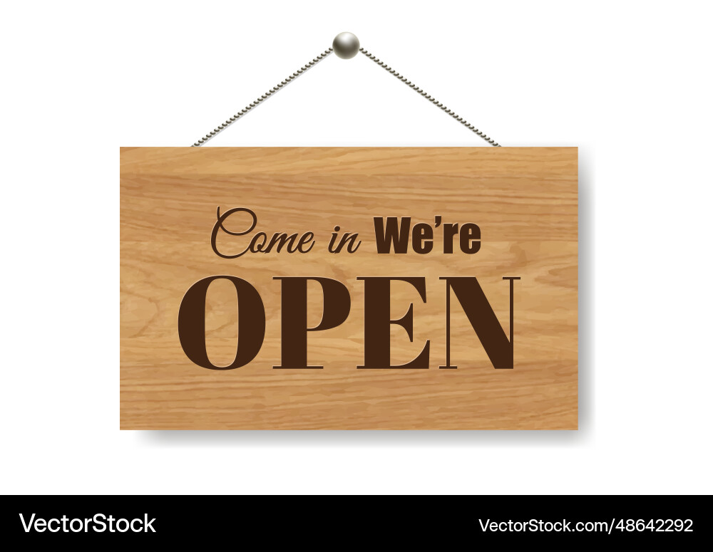 Wooden sign isolated white background Royalty Free Vector