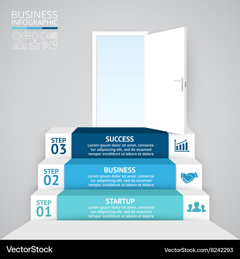 3D Staircase Infographic Template Royalty Free Vector Image