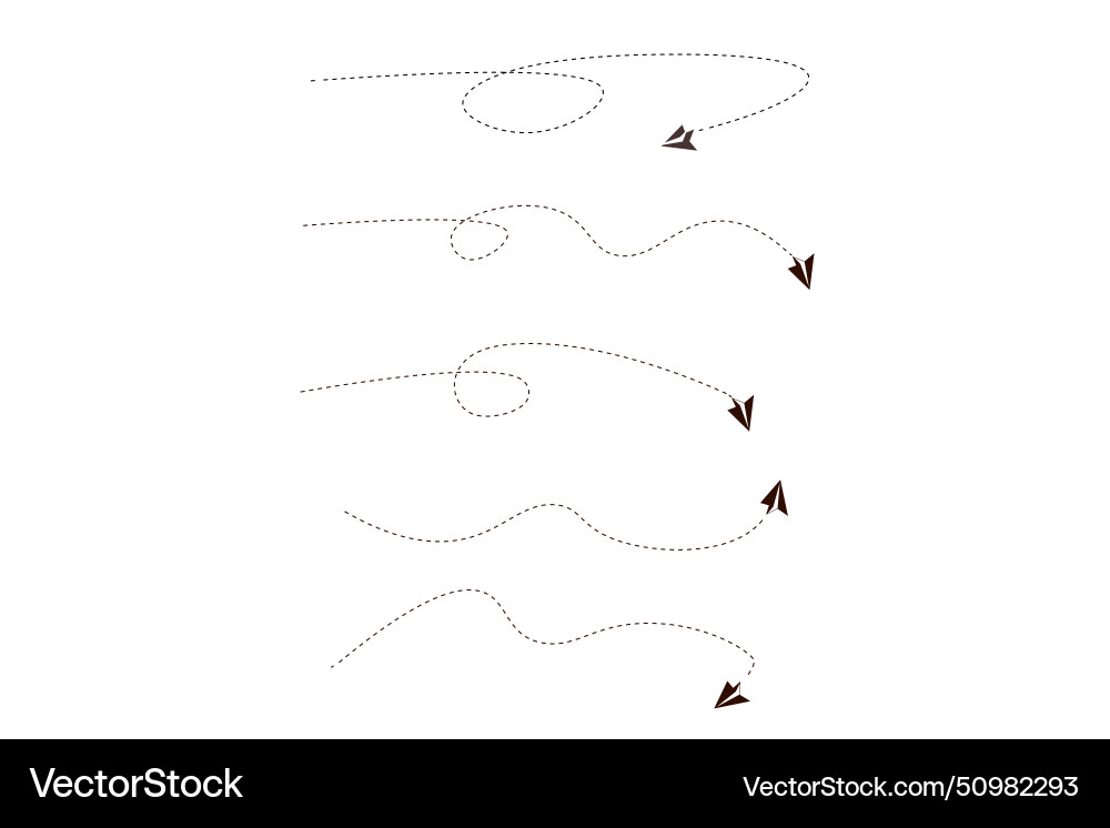 Dashed line arrows Royalty Free Vector Image - VectorStock