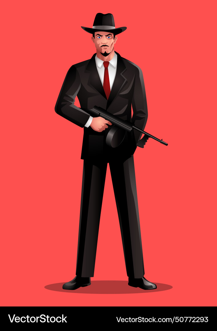 Gradient gangster mafia Royalty Free Vector Image