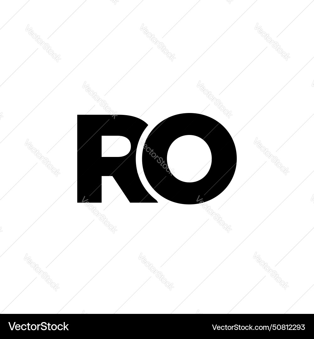 Letter r and o ro logo design template minimal Vector Image