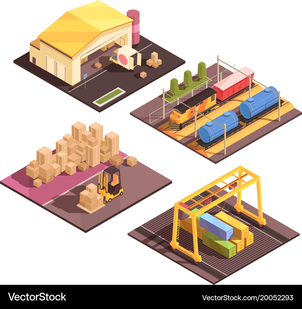 Logistic sort facilities set Royalty Free Vector Image