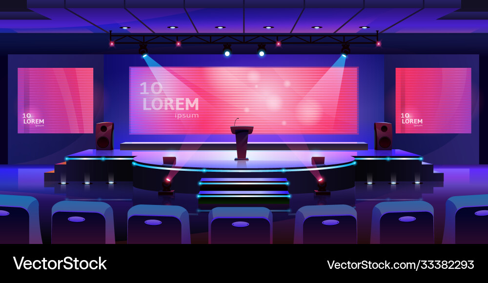 Modern Stage Event Hall Royalty Free Vector Image