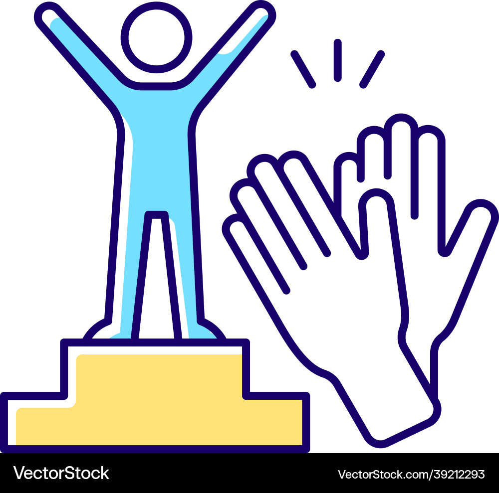 Recognition and approval motivation rgb color icon