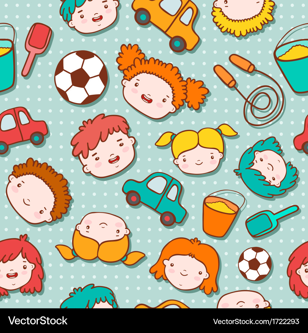 Seamless doodle kids background Royalty Free Vector Image