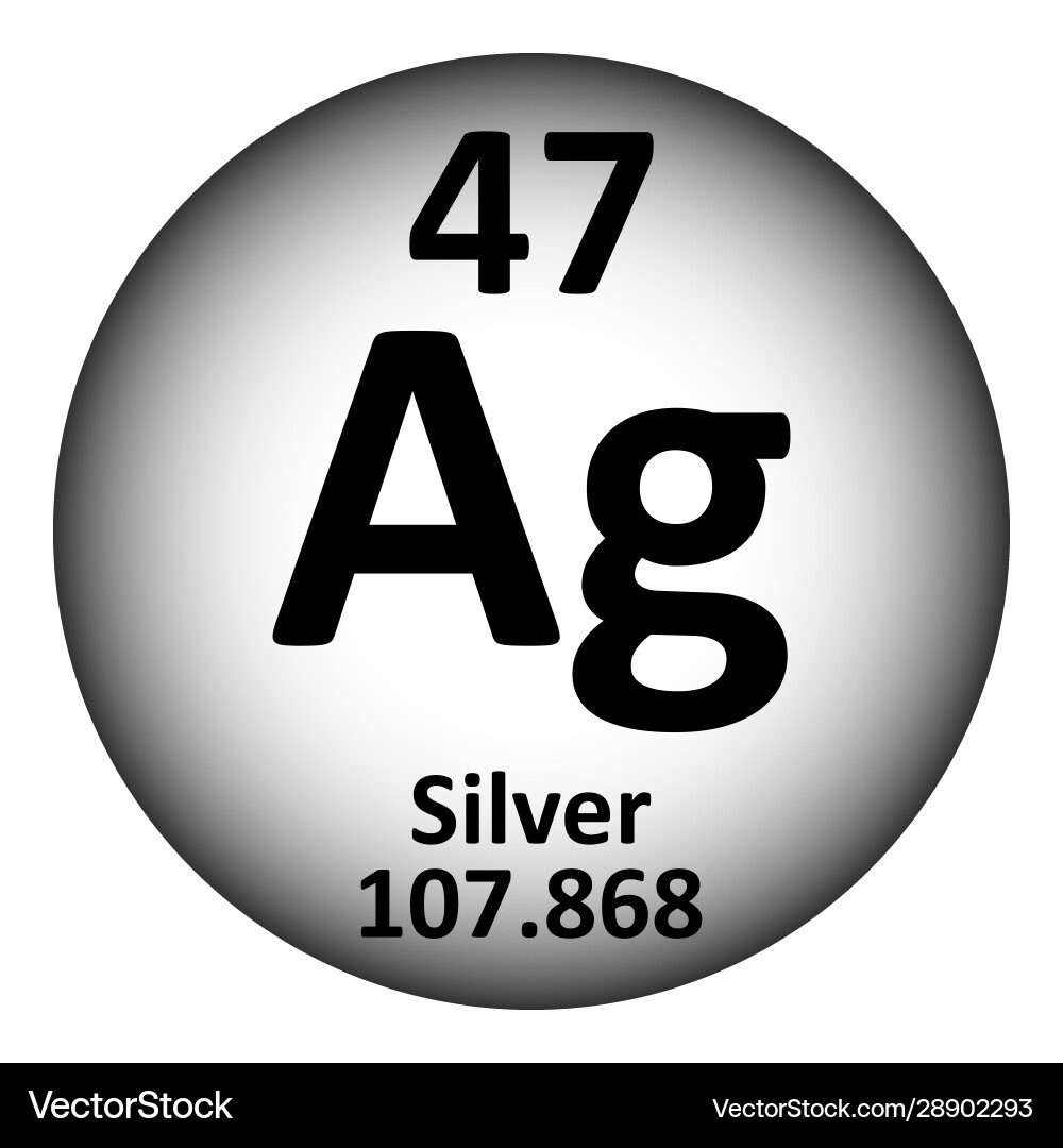 Silver Element Icon - Periodic Table Royalty Free Vector