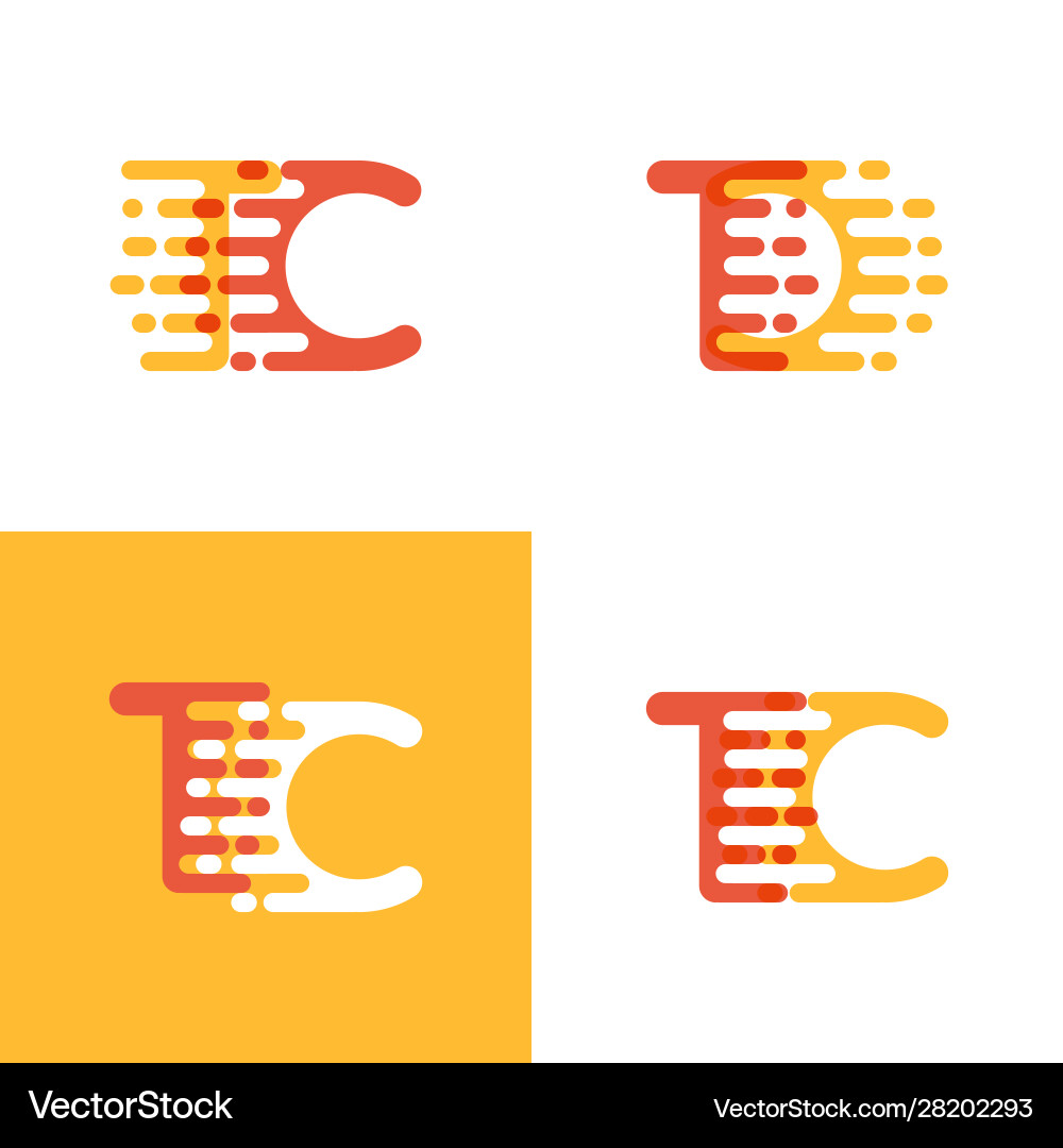 Tc Buchstaben Logo mit Akzent Geschwindigkeit weich orange