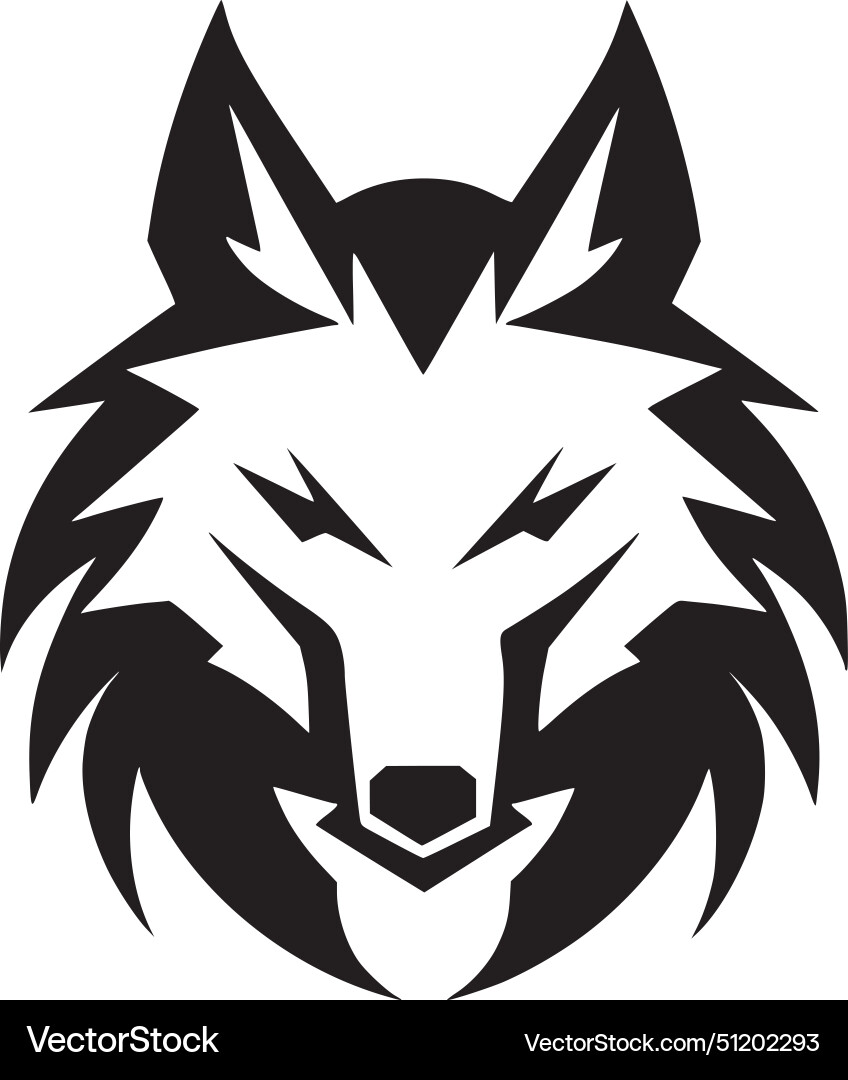 Wolf - minimalist and flat logo Royalty Free Vector Image