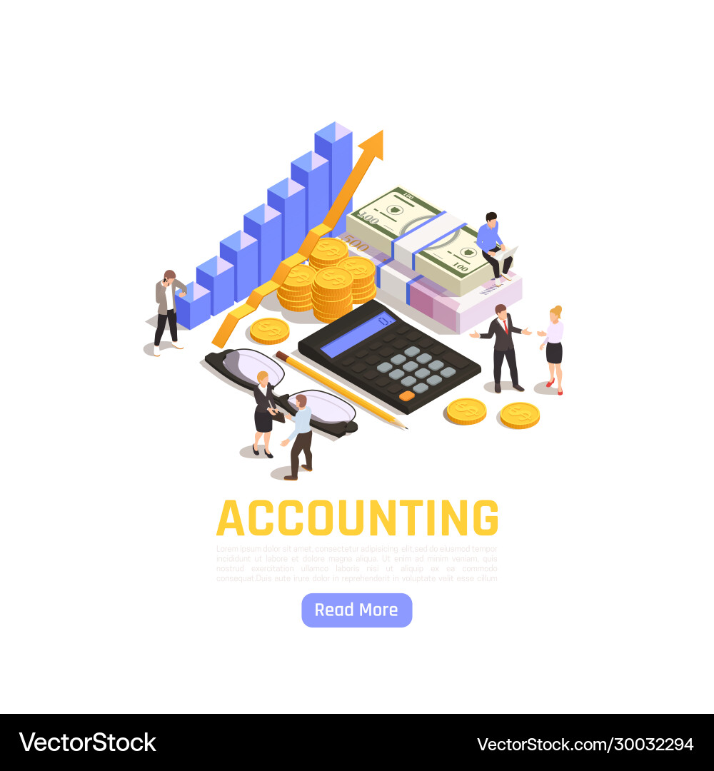 Accounting isometric Royalty Free Vector Image