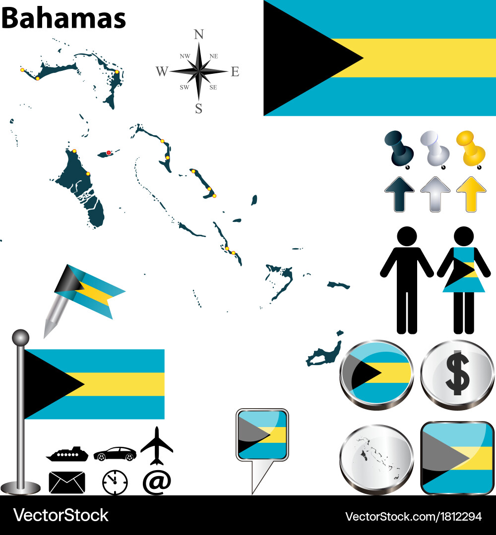 Bahamas Island Map Royalty Free Vector Image - VectorStock
