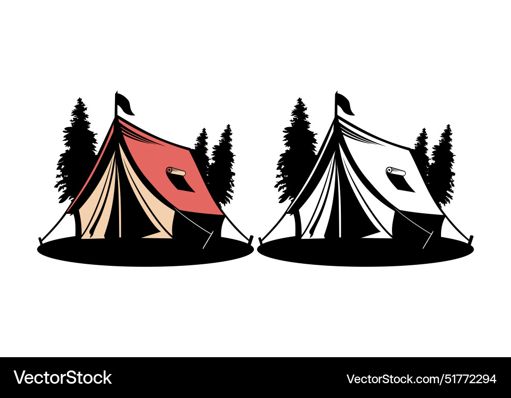Camping tent design Royalty Free Vector Image - VectorStock