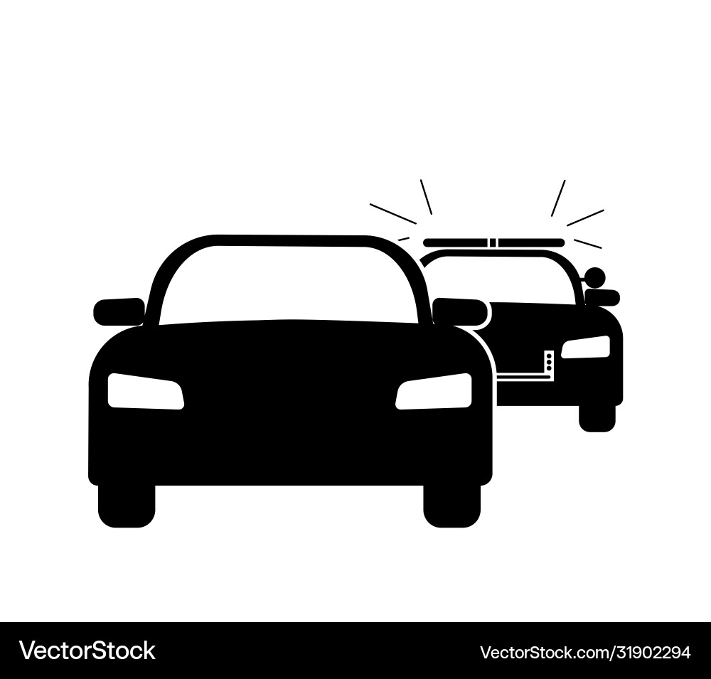 Car getting pulled over stopped police cop Vector Image