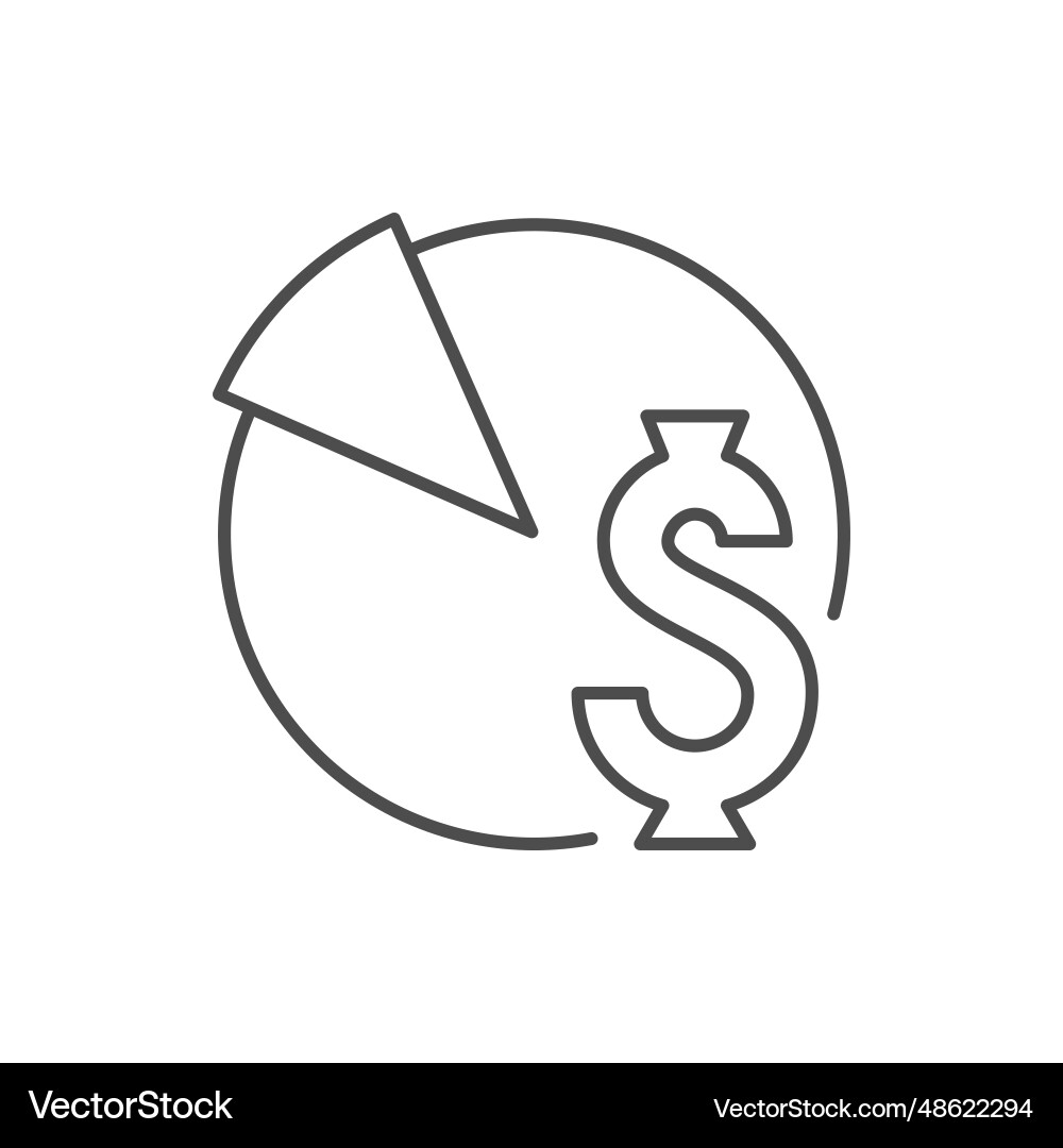 Financial share line outline icon Royalty Free Vector Image
