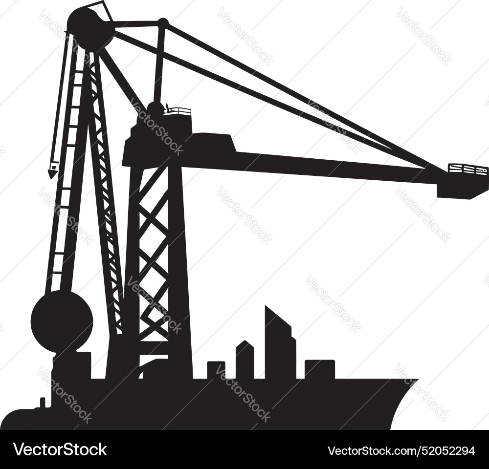 Harbor freight handler emblem shipping port crane Vector Image