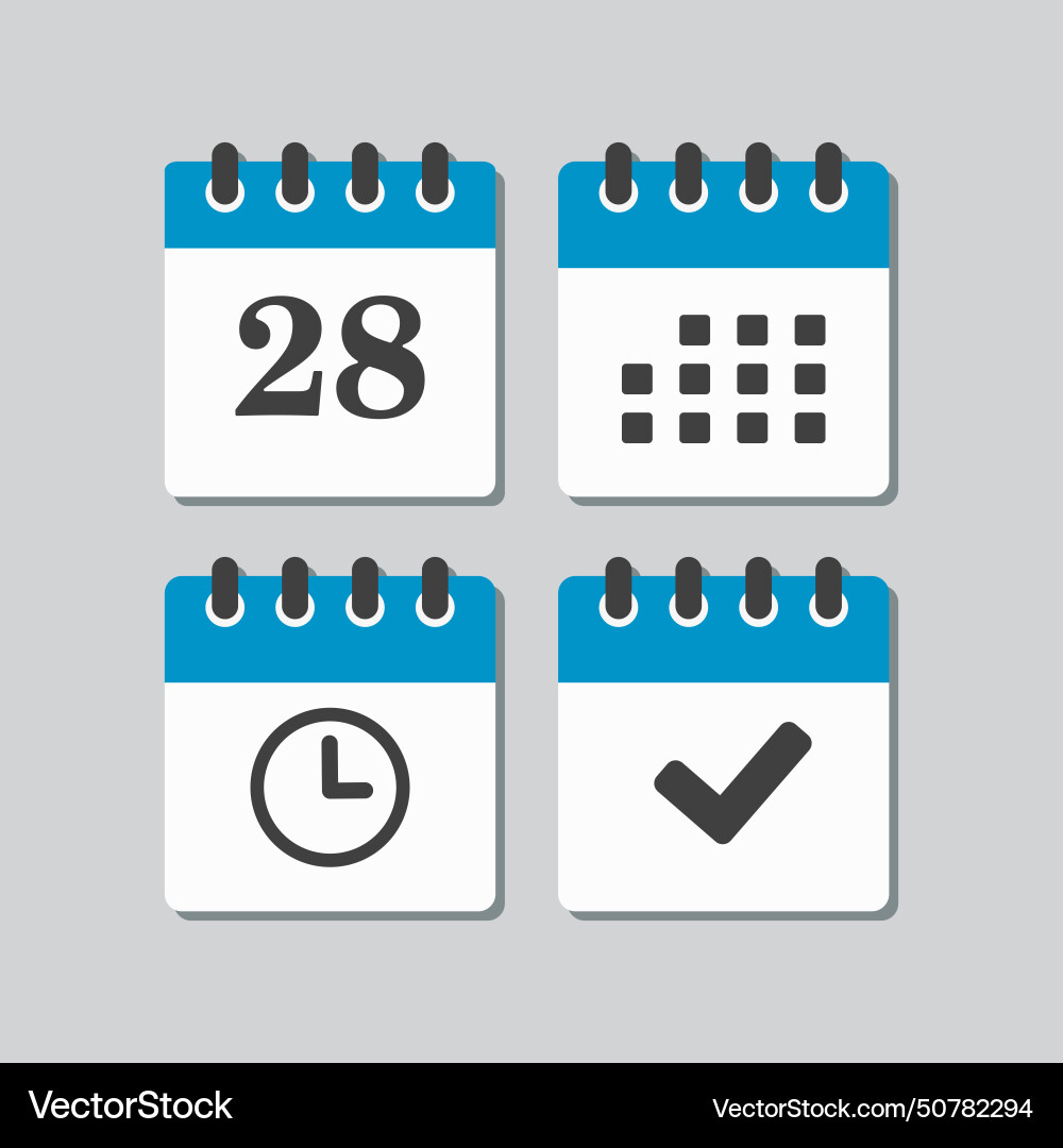 Icon calendar number 28 agenda app timer done Vector Image