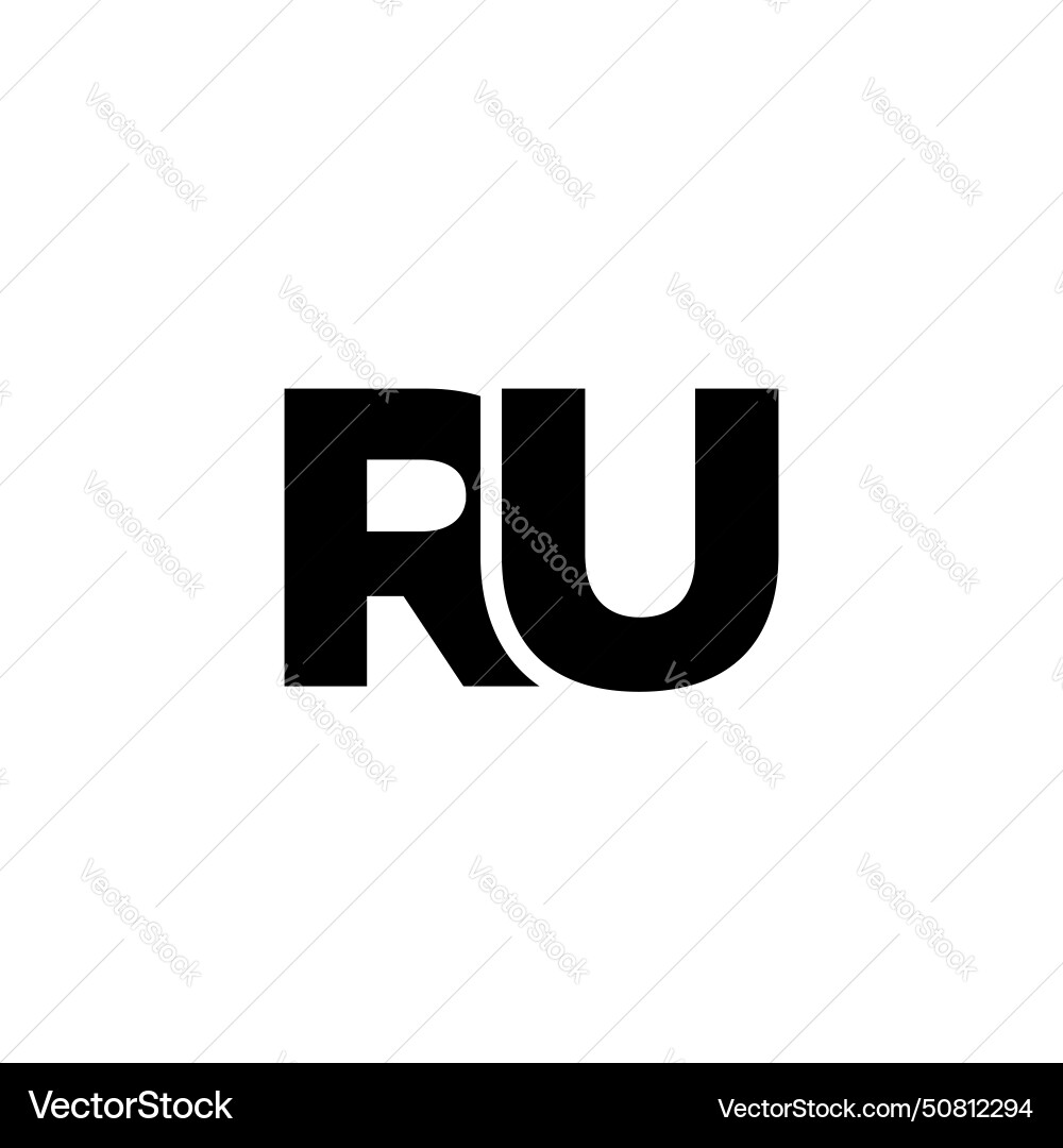 Letter r and u ru logo design template minimal Vector Image