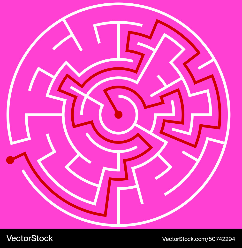 Little round labirinth easy white Royalty Free Vector Image