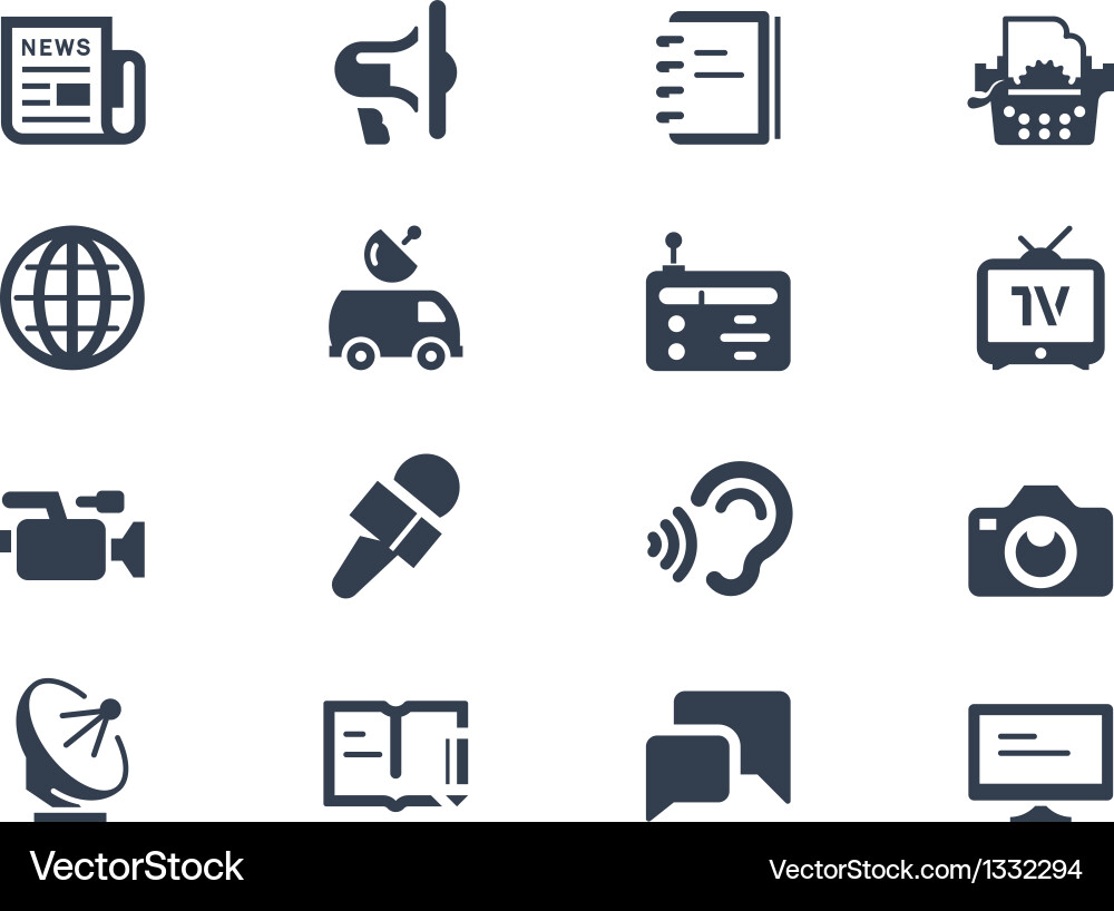 News & Journalism Icons Royalty Free Vector Image