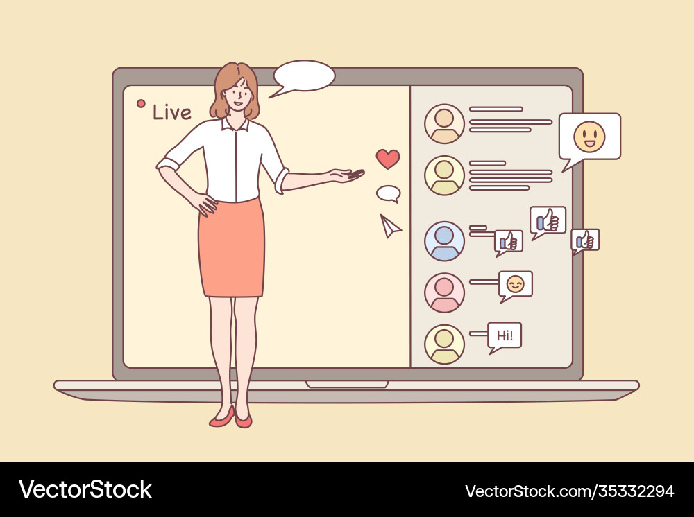 Remote Live Streaming Meeting Royalty Free Vector Image