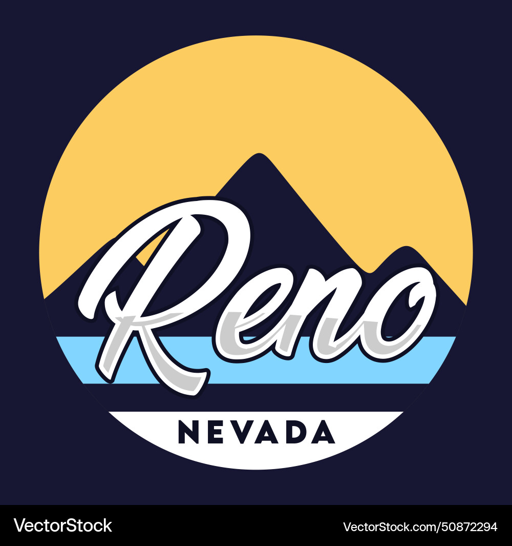 Reno Nevada United States Of America Royalty Free Vector
