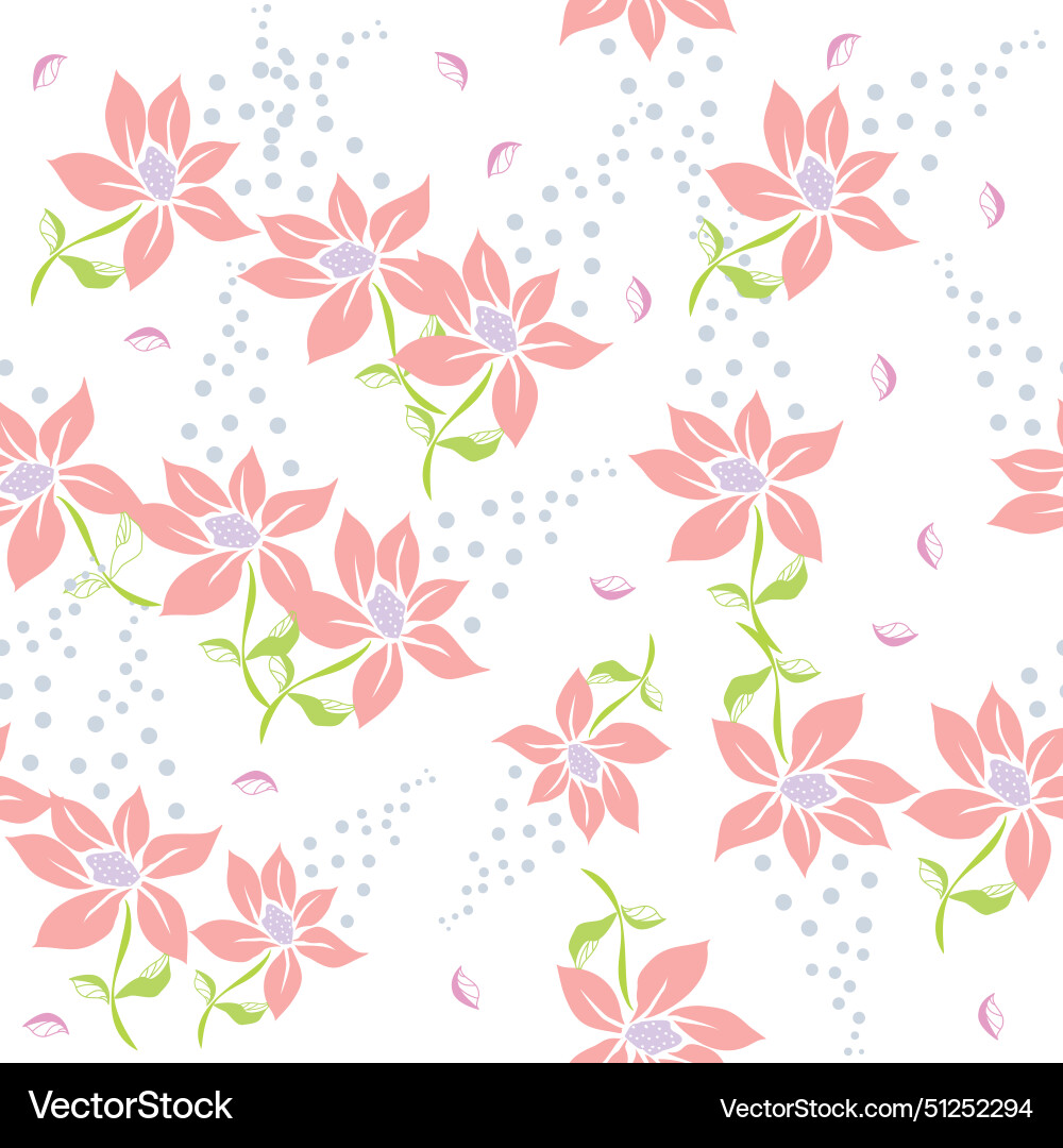 Seamless floral colorful hand drawn pattern simple