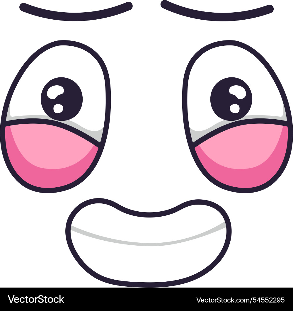Cartoon face is expressing mixed emotions Vector Image