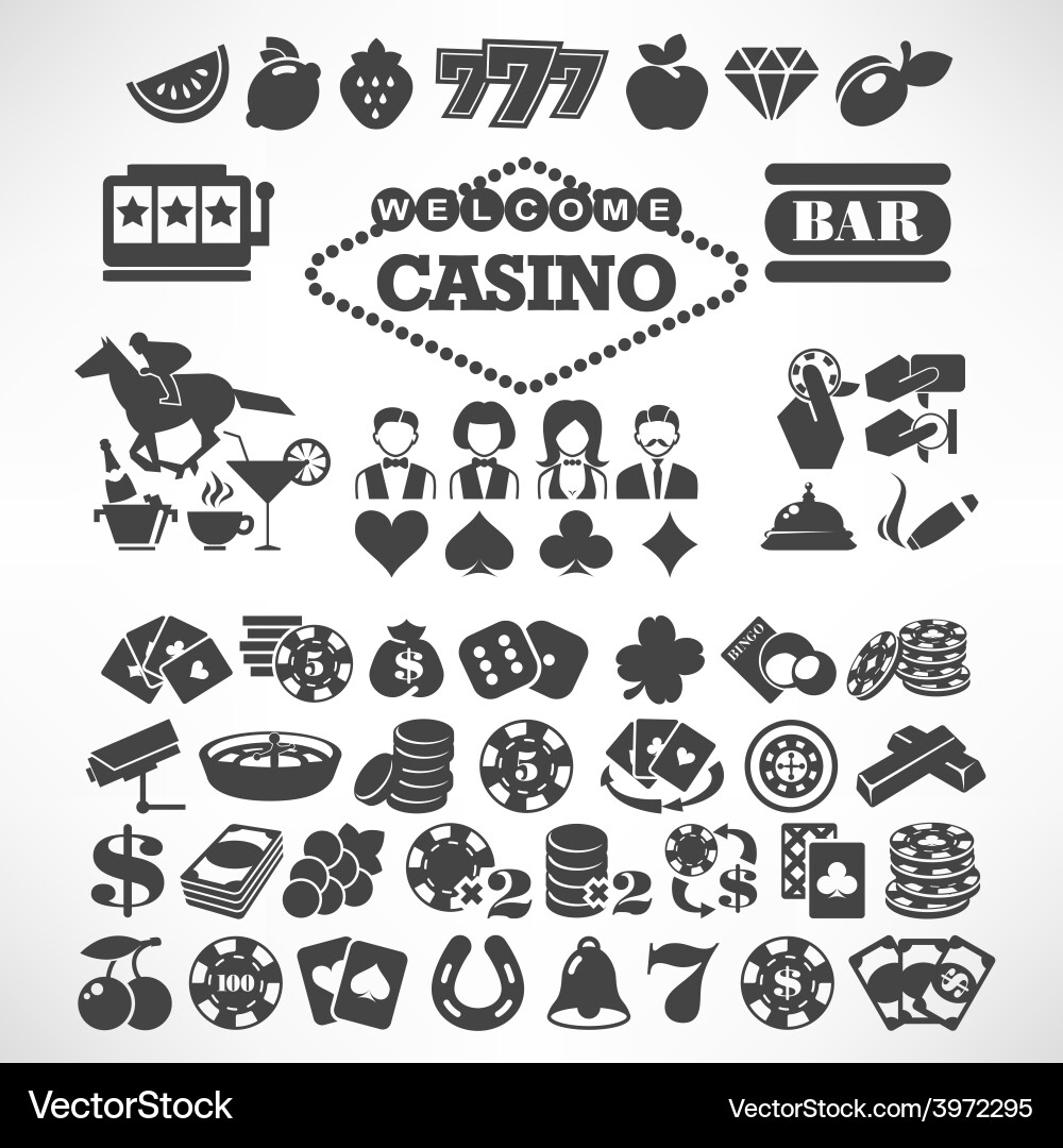 Casino Gambling Icons Set Royalty Free Vector Image