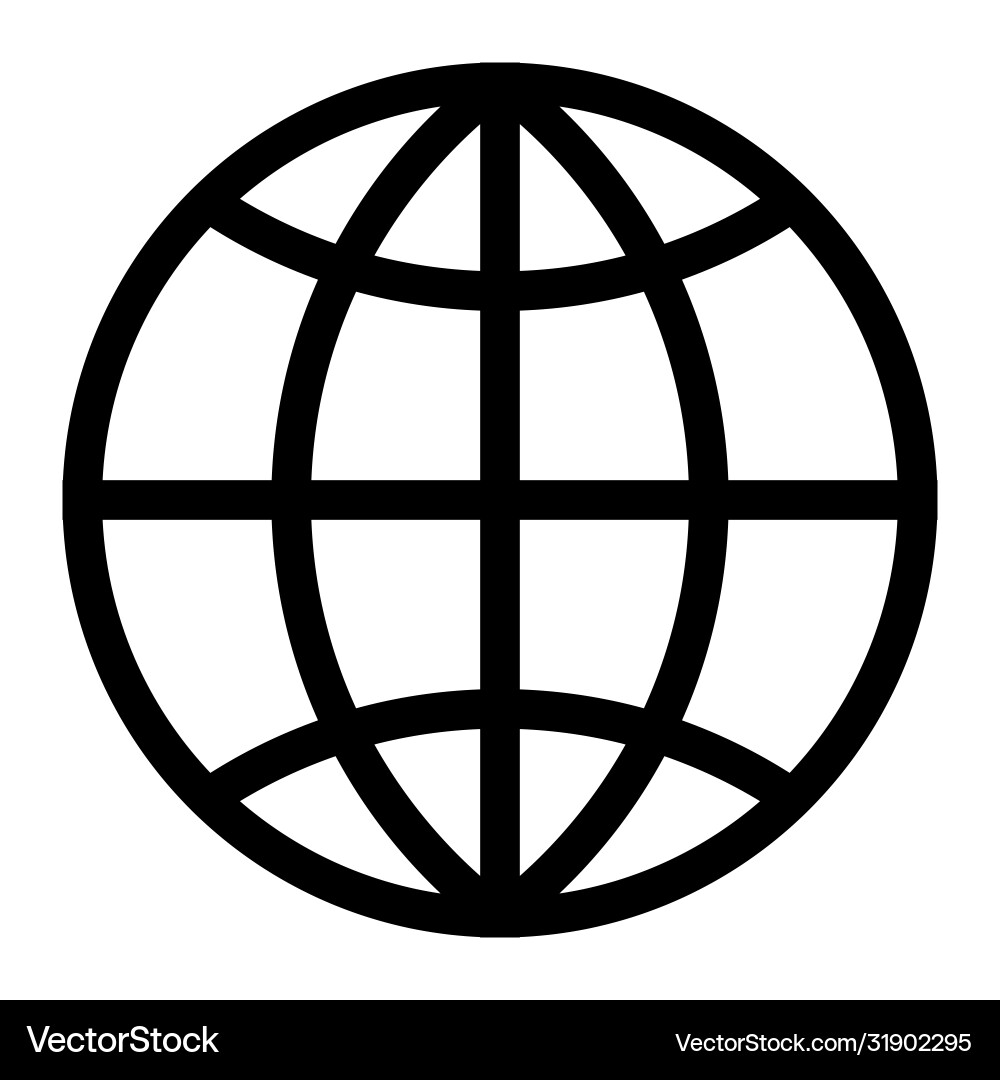 Globe earth world wire frame round circular Vector Image