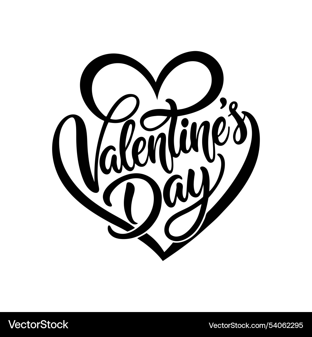 Happy valentines day calligraphy art Royalty Free Vector