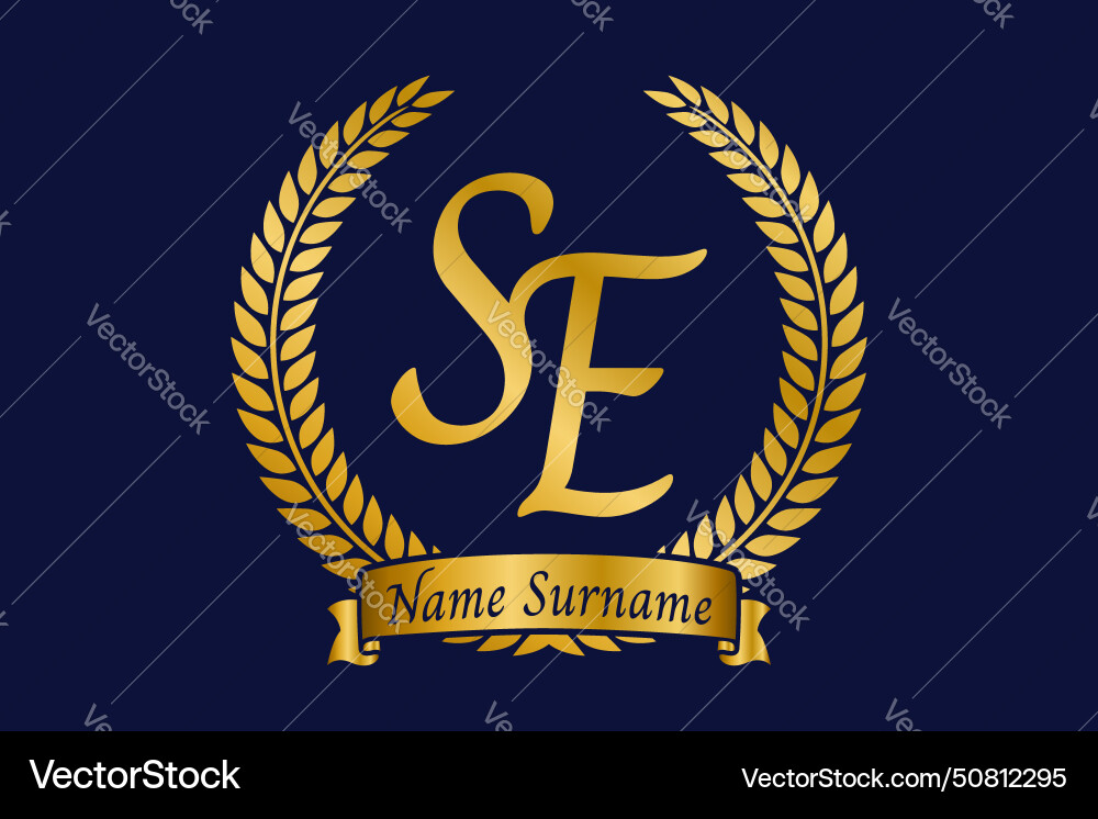 Initial letter s and e se monogram logo design Vector Image